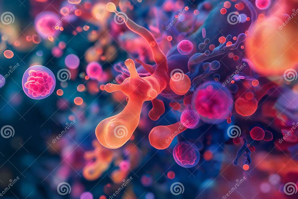Microscopic Image, a Vivid Display of Abstract, Colorful Molecular ...