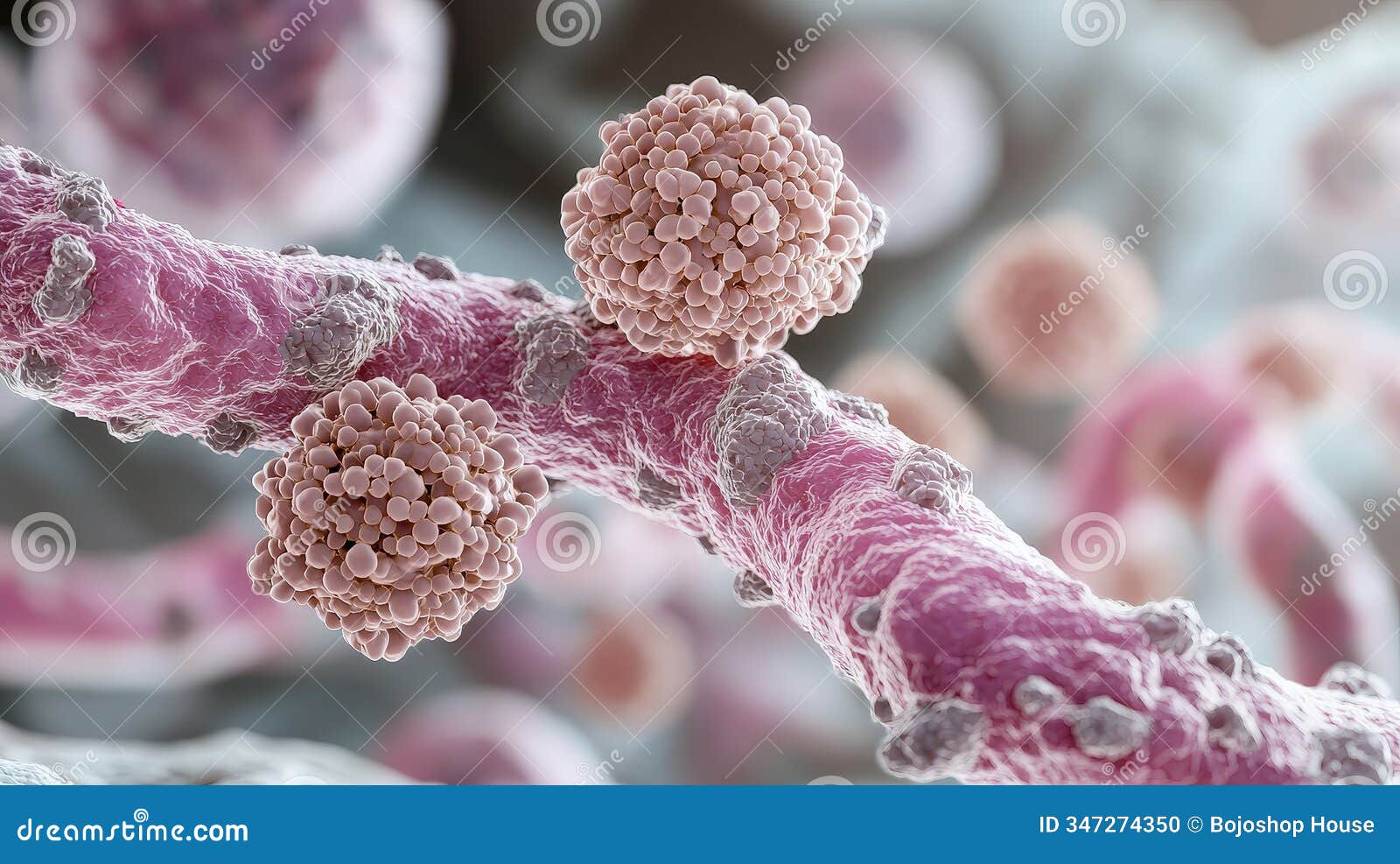 Microscopic Immune System T Cells Attacking Virus Detailed 3D Render ...