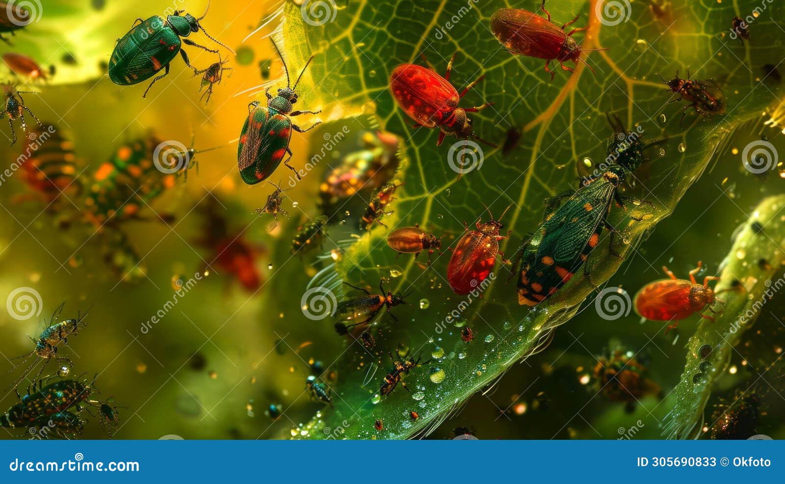 Microscopic Insects Inhabiting a Garden, Including Tiny Beetles, Mites ...