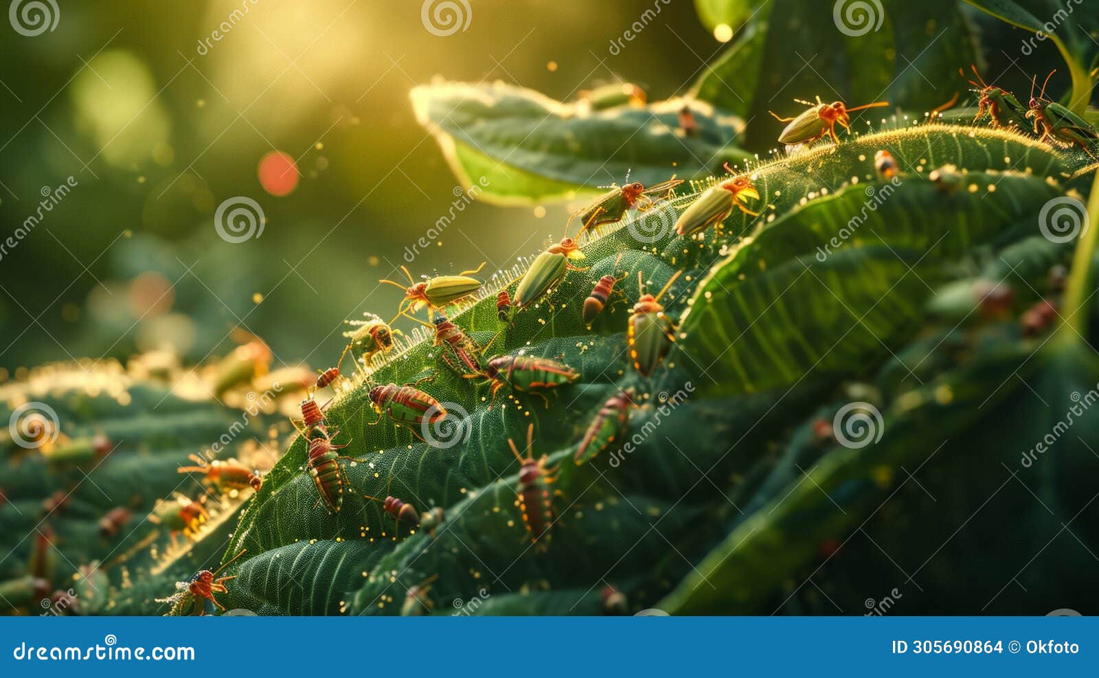 Microscopic Insects Inhabiting a Garden, Including Tiny Beetles, Mites ...