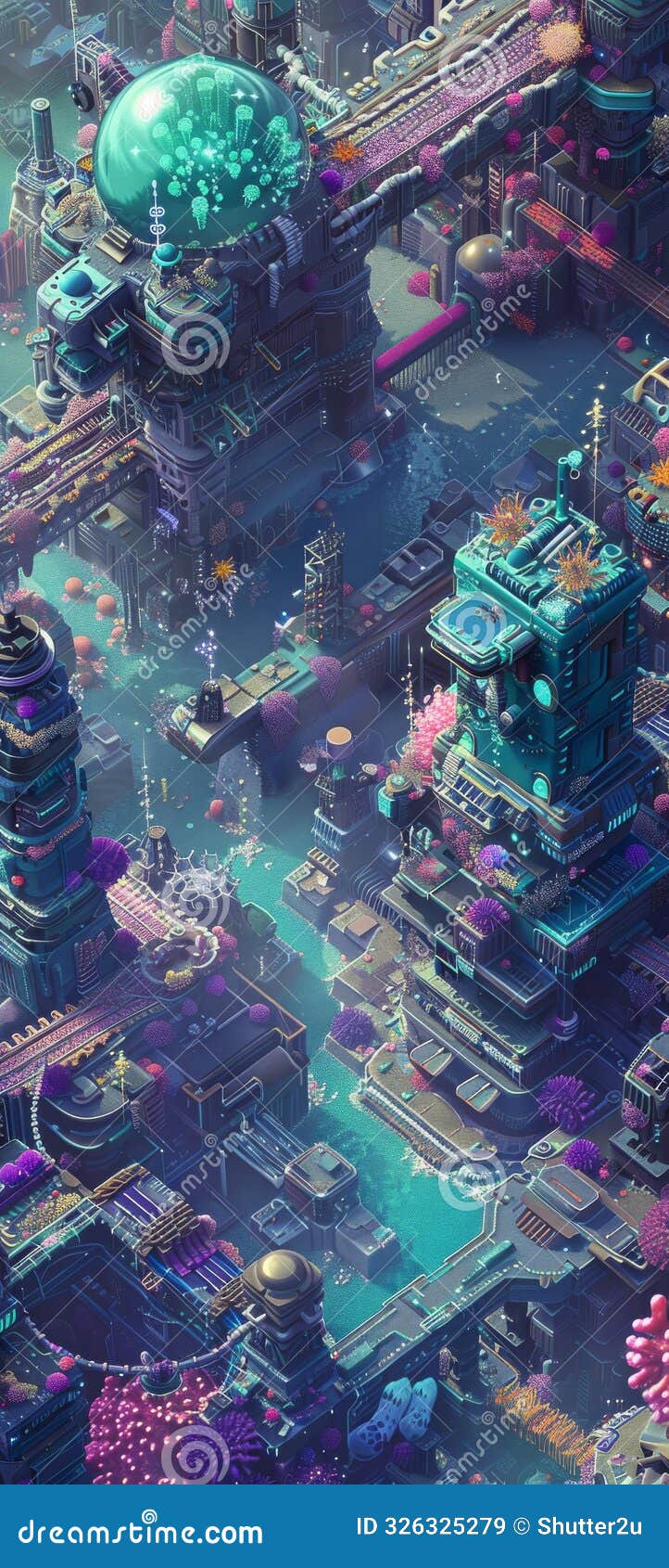 Microscopic Isometric World Showing A Bustling City Of Cells And ...