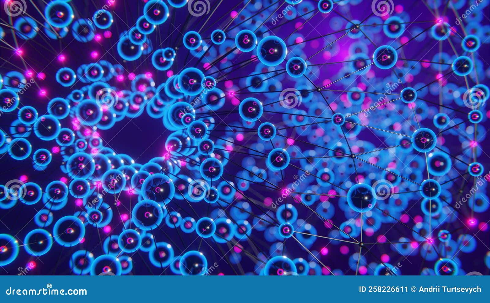 Microscopic Life, Organic Molecule in Liquid, 3D Rendering, the ...