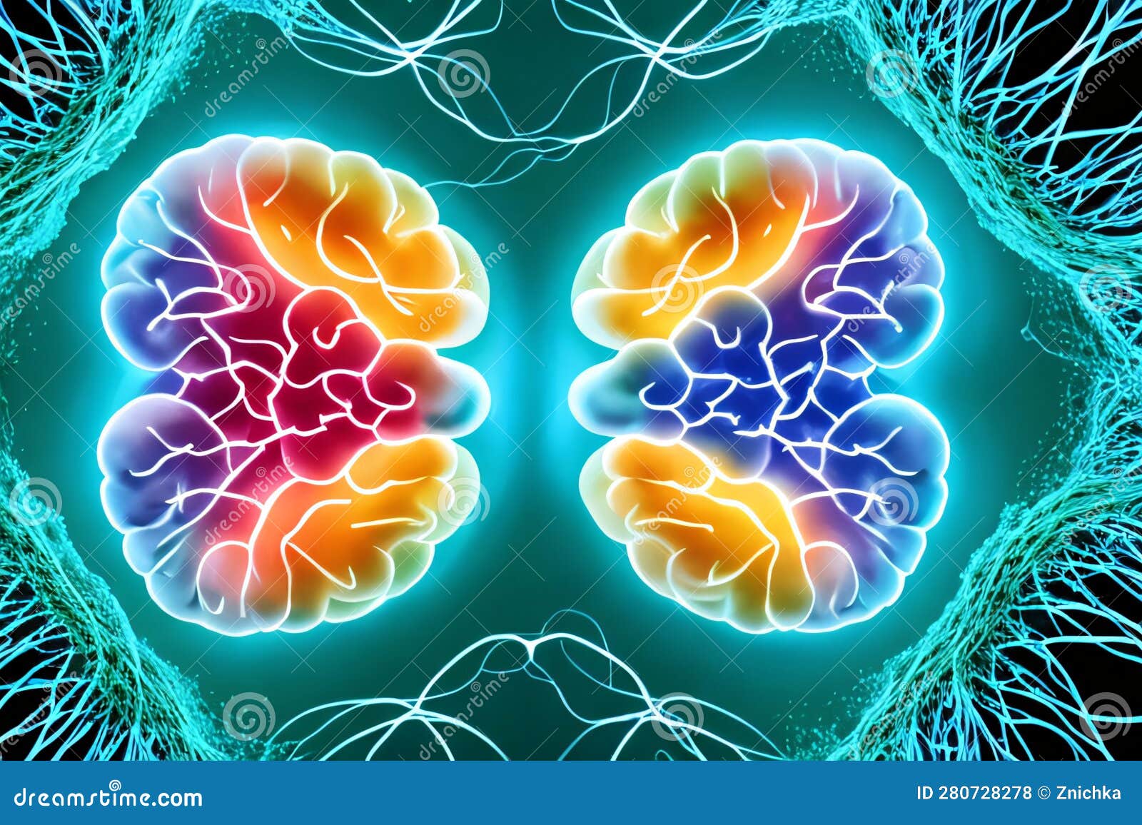 A Microscopic Look at the Intricate Neural Pathways of the Brain Stock ...