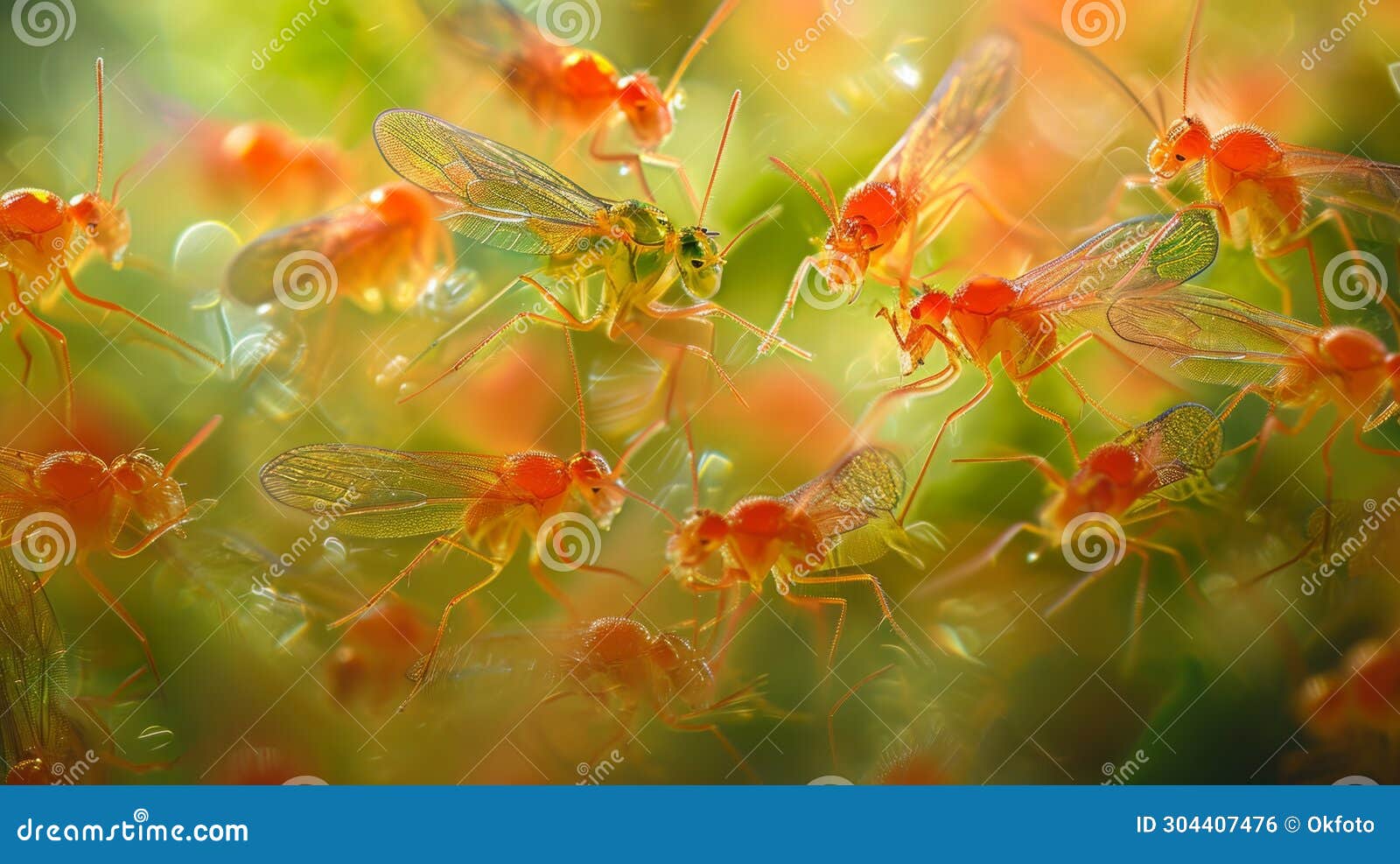 Microscopic Macro Flying Insects, Showcasing Their Vibrant and Dynamic ...