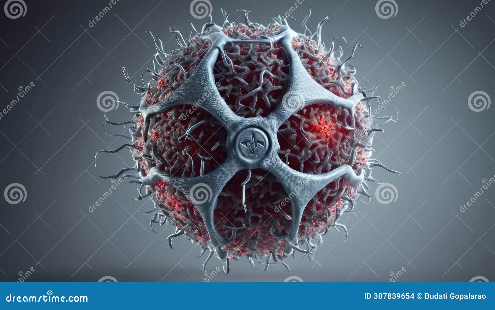 Microscopic Marvel - a 3D Rendering of a Virus Particle Stock ...