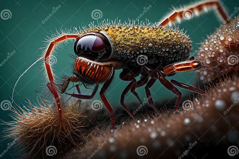 Microscopic Marvel: Hyper Realistic Close-Up of Tiny Insect in Macro ...