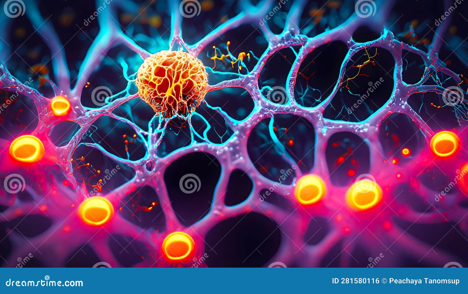 Microscopic of Neural Network Brain Cells. Generative Ai Stock ... Microscopic of Neural Network Brain Cells. Generative Ai Stock ...