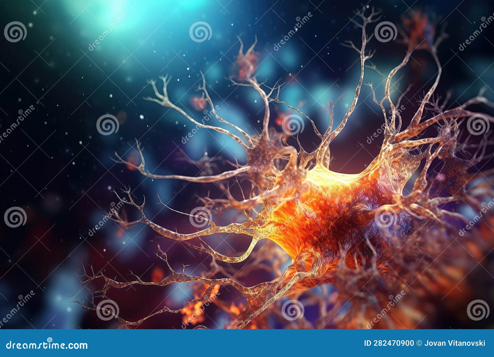 A Microscopic Neuron Fractals with Translucent Light Generative AI ...