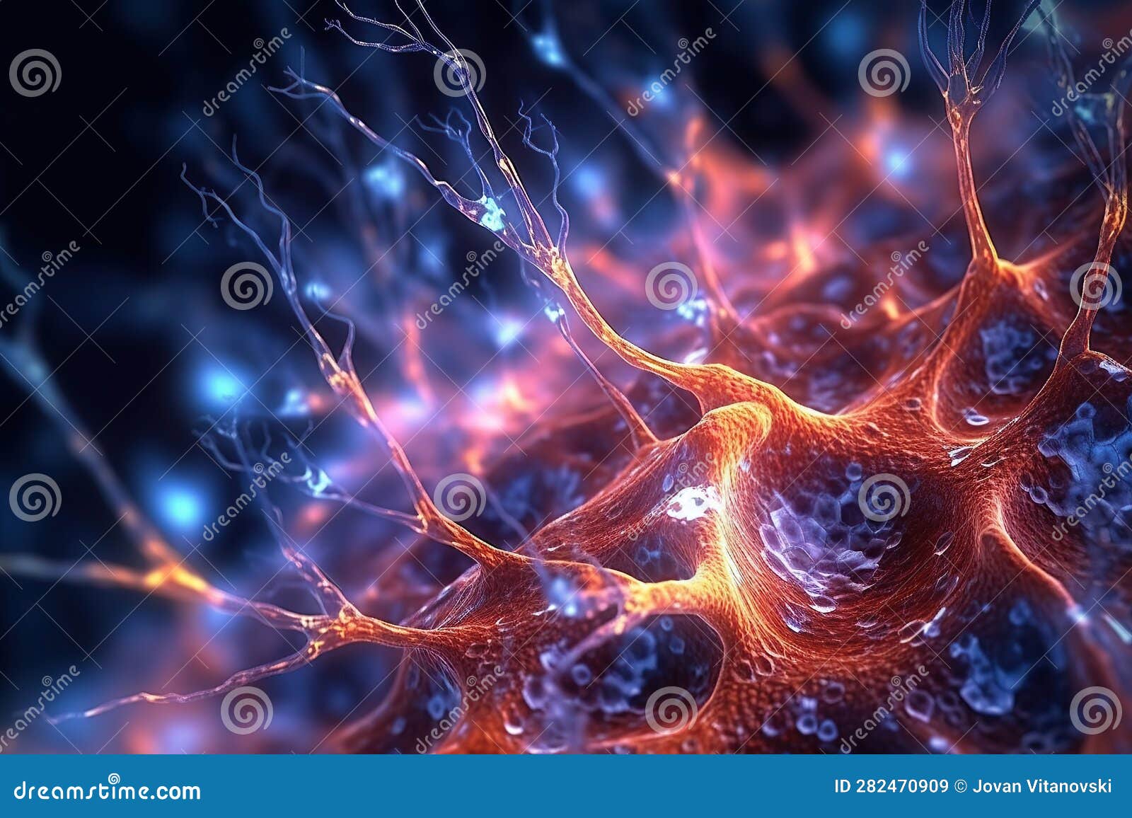 A Microscopic Neuron Fractals with Translucent Light Generative AI ...