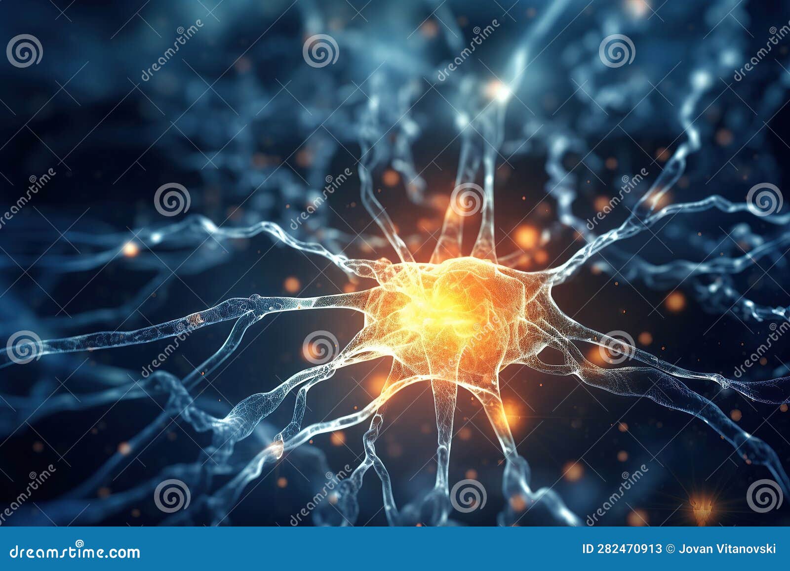 A Microscopic Neuron Fractals with Translucent Light Generative AI ...