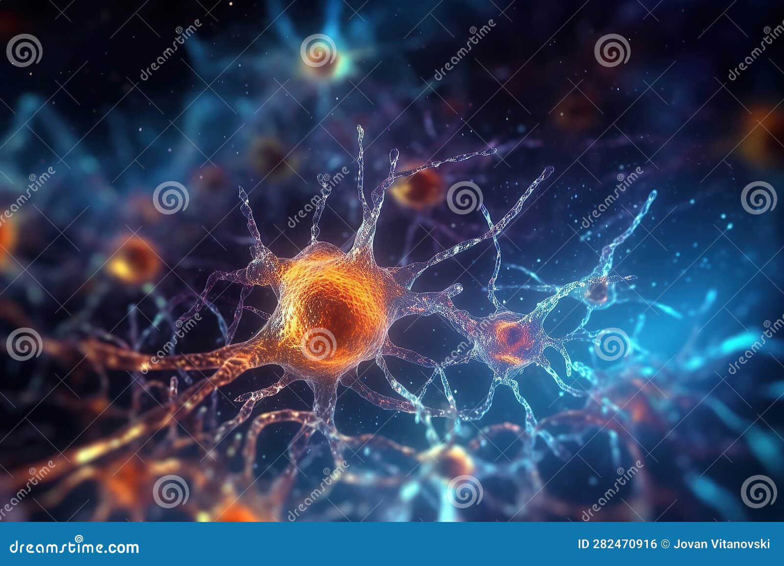 A Microscopic Neuron Fractals with Translucent Light Generative AI ...