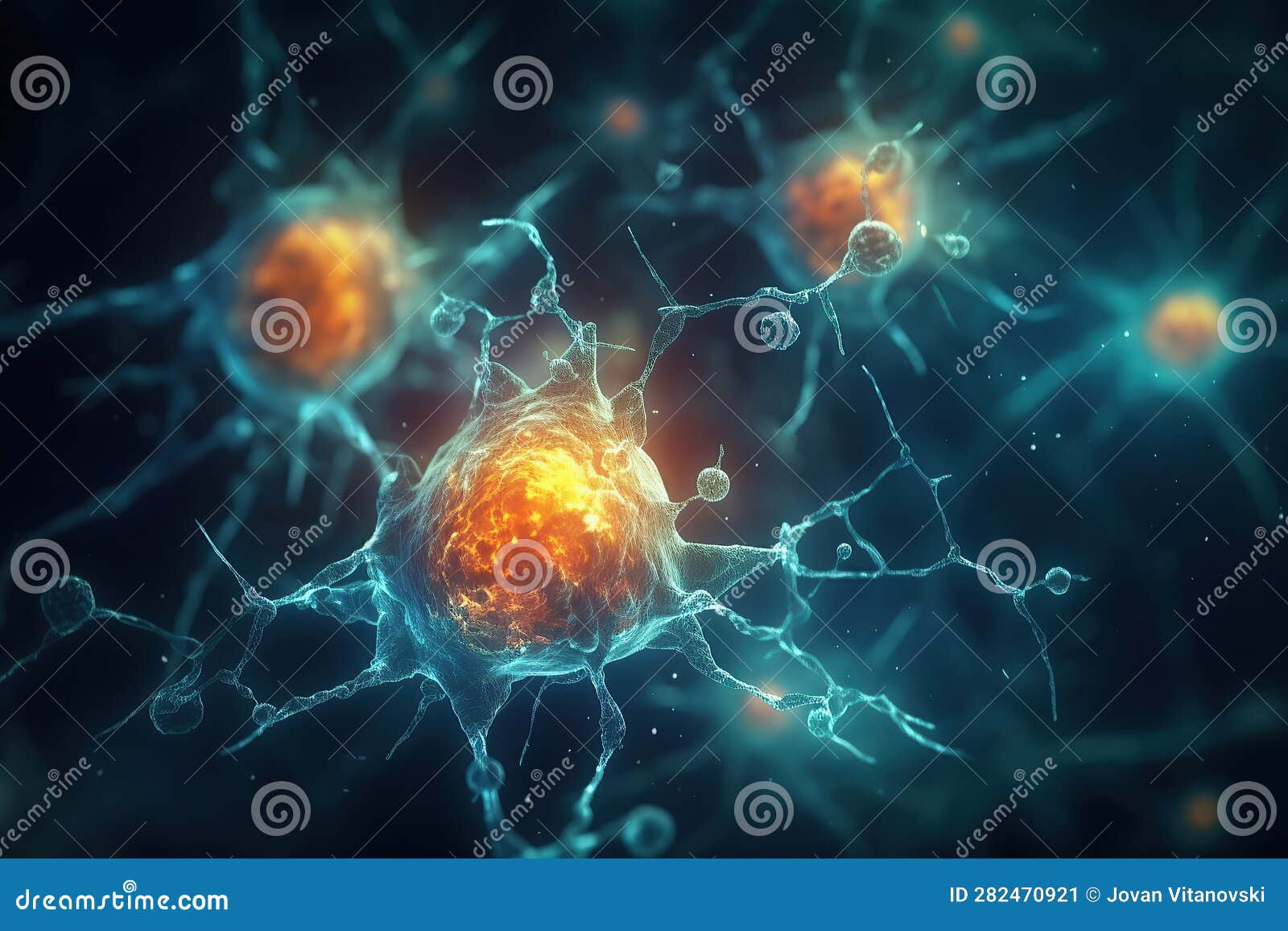 A Microscopic Neuron Fractals with Translucent Light Generative AI ...