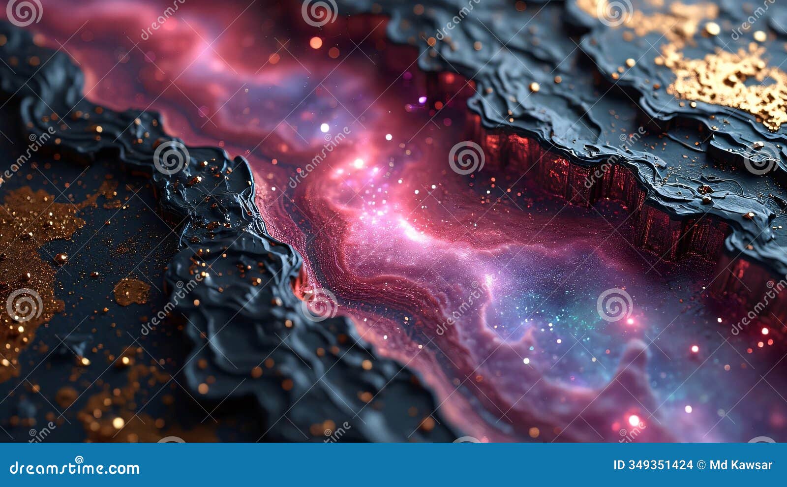 Microscopic Obsidian, Nebula Reflection - AI Art High Quality Image ...