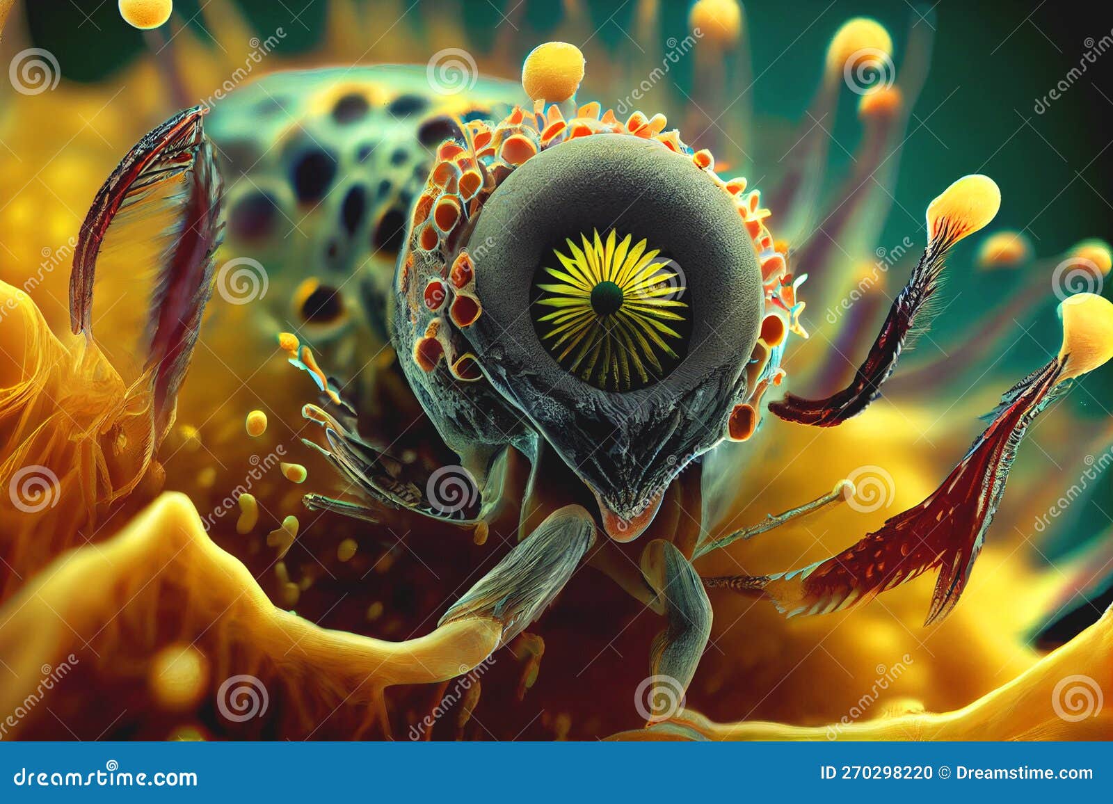 Microscopic Organism Creature Stock Illustration - Illustration of nano ...