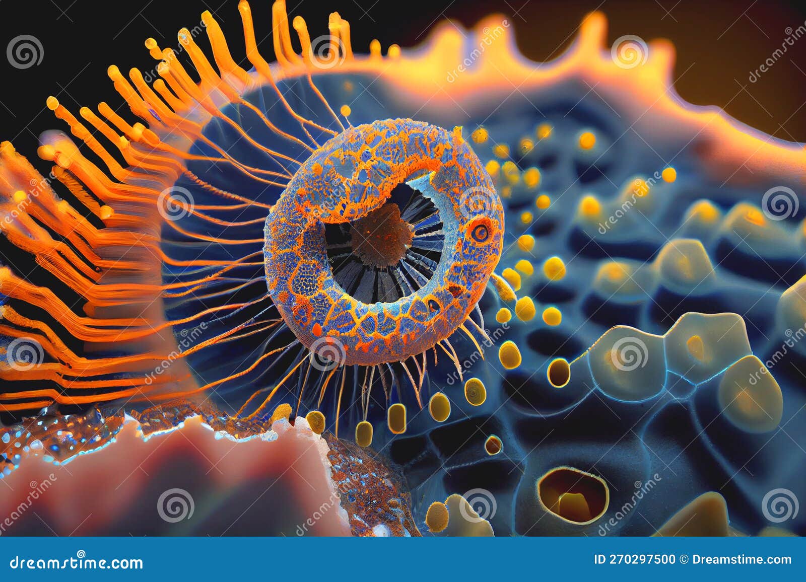 Microscopic organism stock illustration. Illustration of macro - 270297500