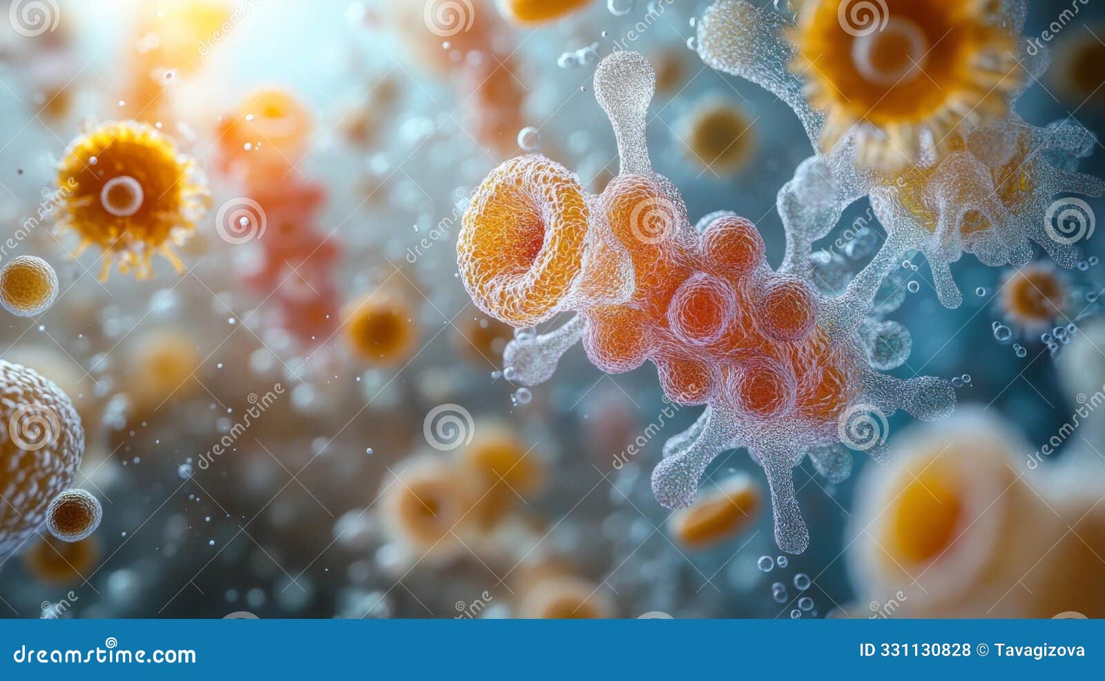 Microscopic Organisms in Motion - Generative Ai Stock Illustration ...