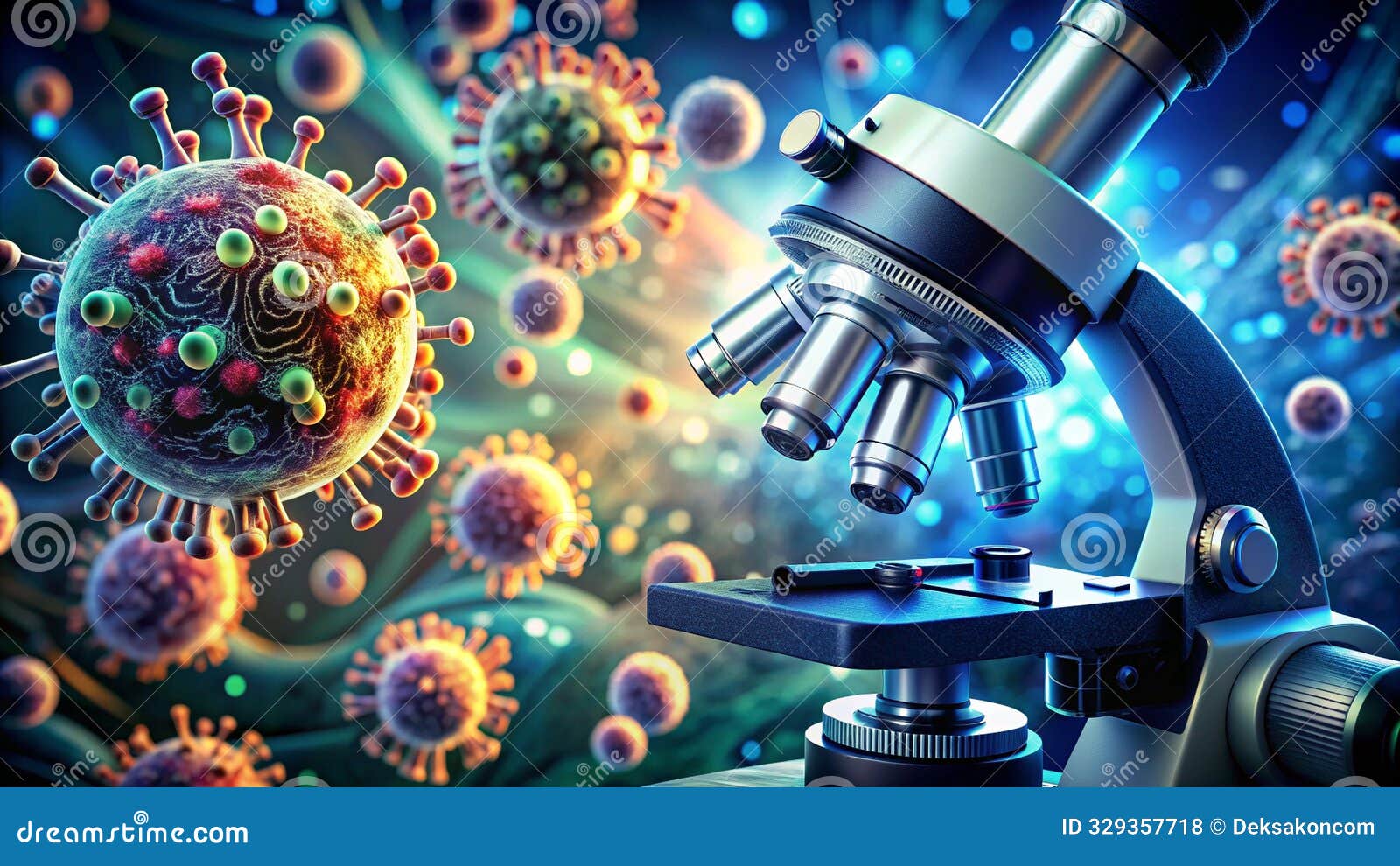 Microscopic Organisms Seen through Microscope AI-Created Content Stock ...