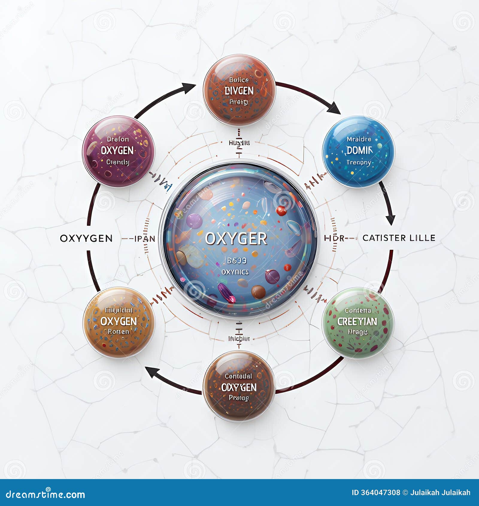 Oxygen Cycle Vector Illustration. Labeled Educational O2 Circulation ...