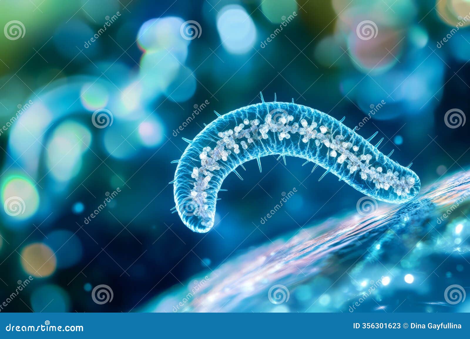 A Microscopic Parasite Illuminated Under a Microscope Slide with a Blue ...