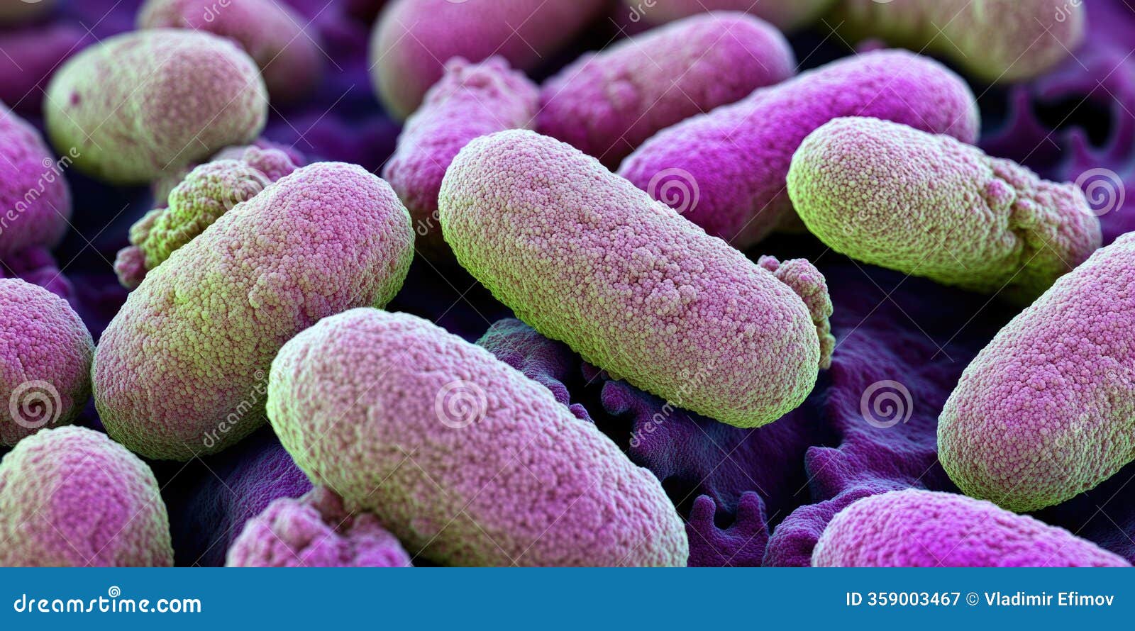 Microscopic Pink and Purple Bacterial Cells Stock Image - Image of ...