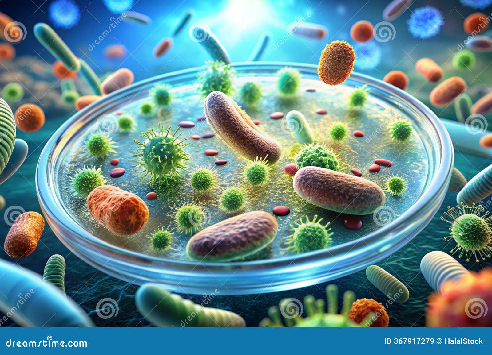 Microscopic Plate Of Bacteria Multiplying Themselves Royalty-Free Stock ...