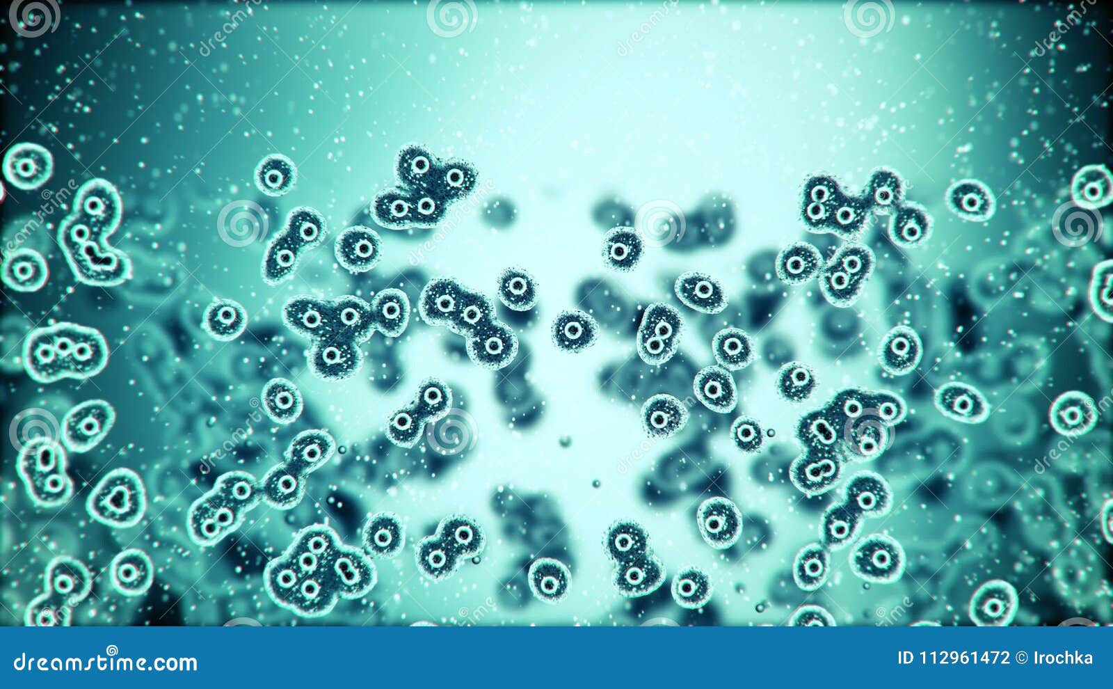 Microscopic Plate of Bacteria Multiplying Themselves Stock Illustration ...