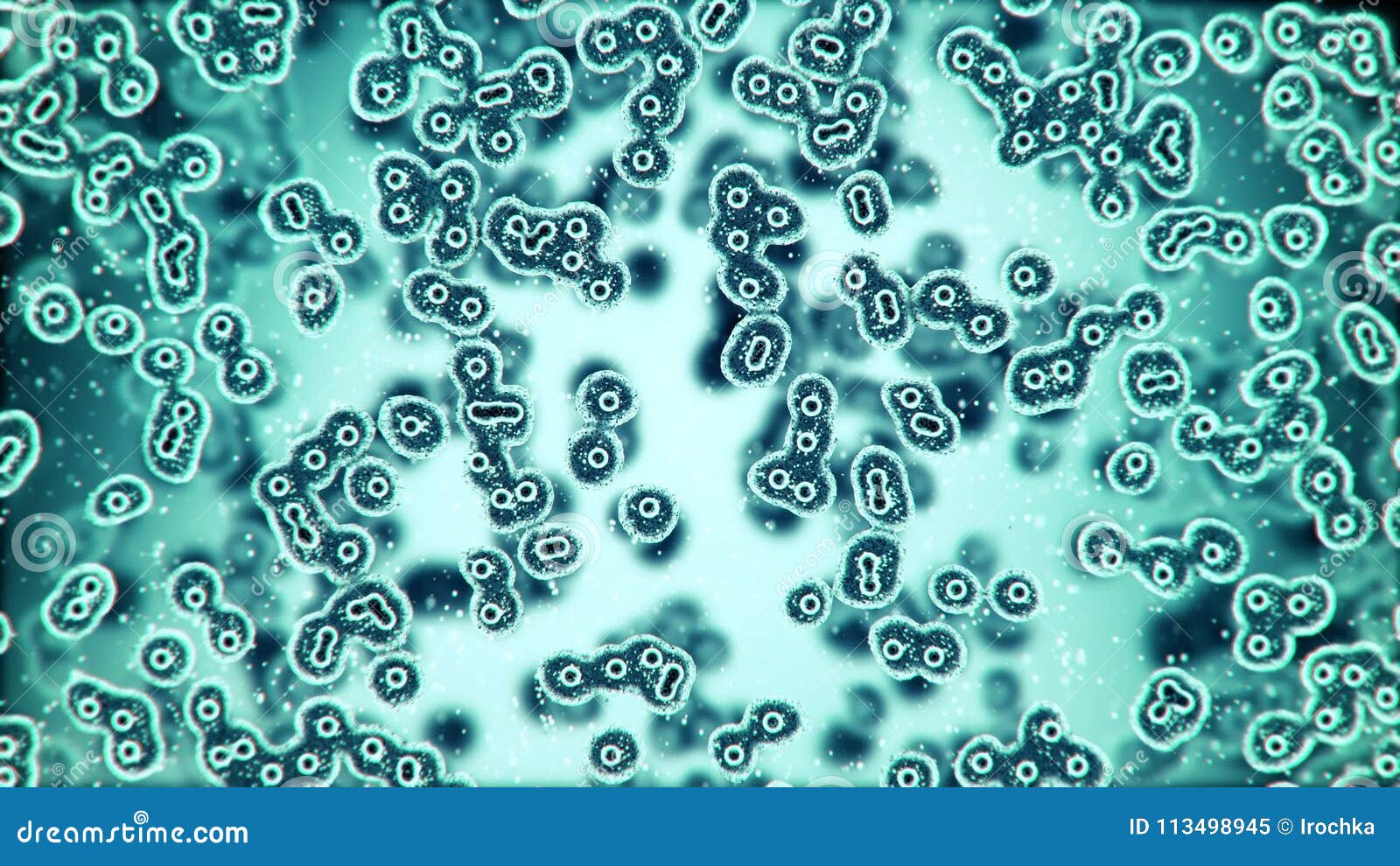 Microscopic Plate of Bacteria Multiplying Themselves Stock Illustration ...