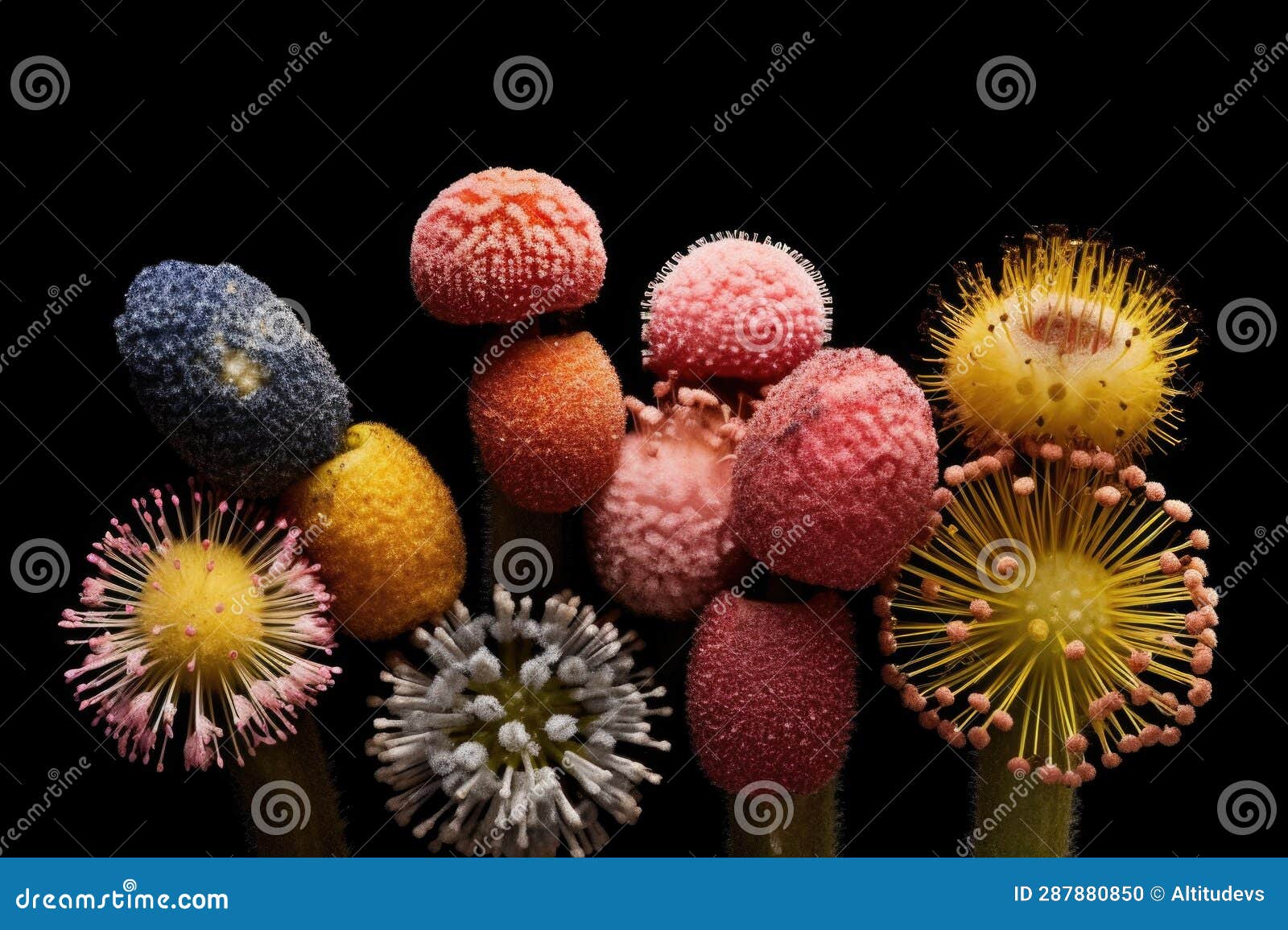 Microscopic Pollen Grains from Different Seasons Stock Photo - Image of ...