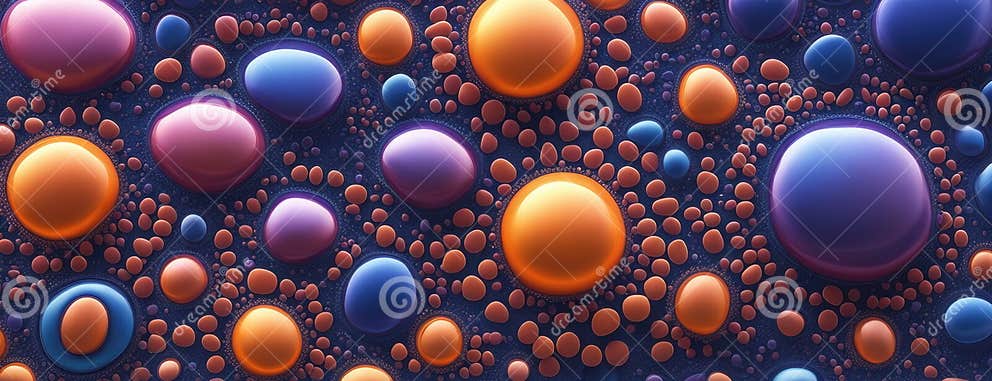 Microscopic Pollen Grains Pattern in Vivid Colors Stock Image - Image ...