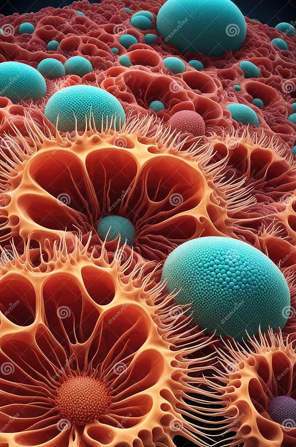 Microscopic Pollen Grains Pattern in Vivid Colors Stock Image - Image ...