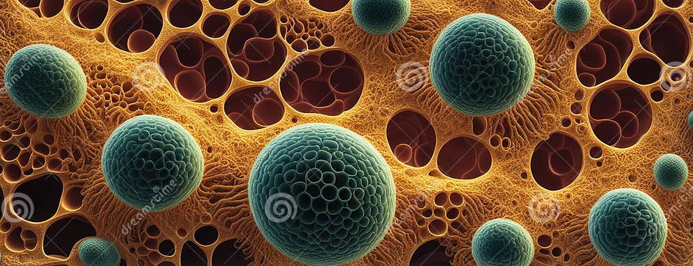 Microscopic Pollen Grains Pattern in Vivid Colors Stock Photo - Image ...