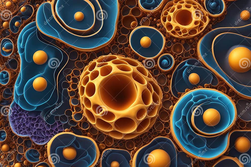 Microscopic Pollen Grains Pattern in Vivid Colors Stock Photo - Image ...