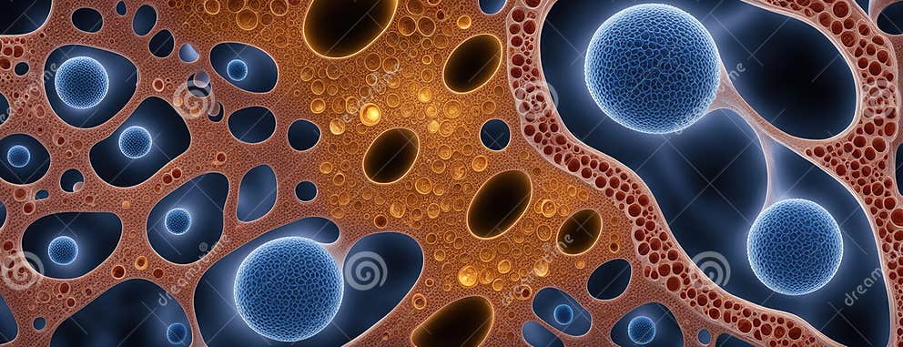 Microscopic Pollen Grains Pattern in Vivid Colors Stock Image - Image ...