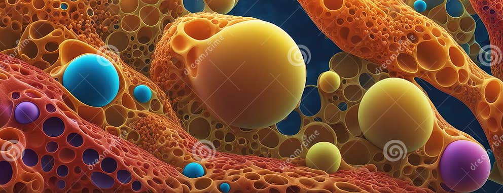 Microscopic Pollen Grains Pattern in Vivid Colors Stock Image - Image ...