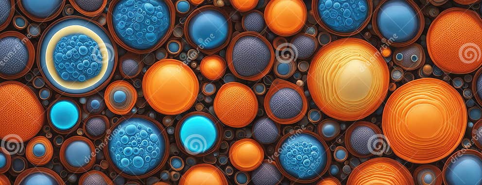 Microscopic Pollen Grains Pattern in Vivid Colors Stock Image - Image ...