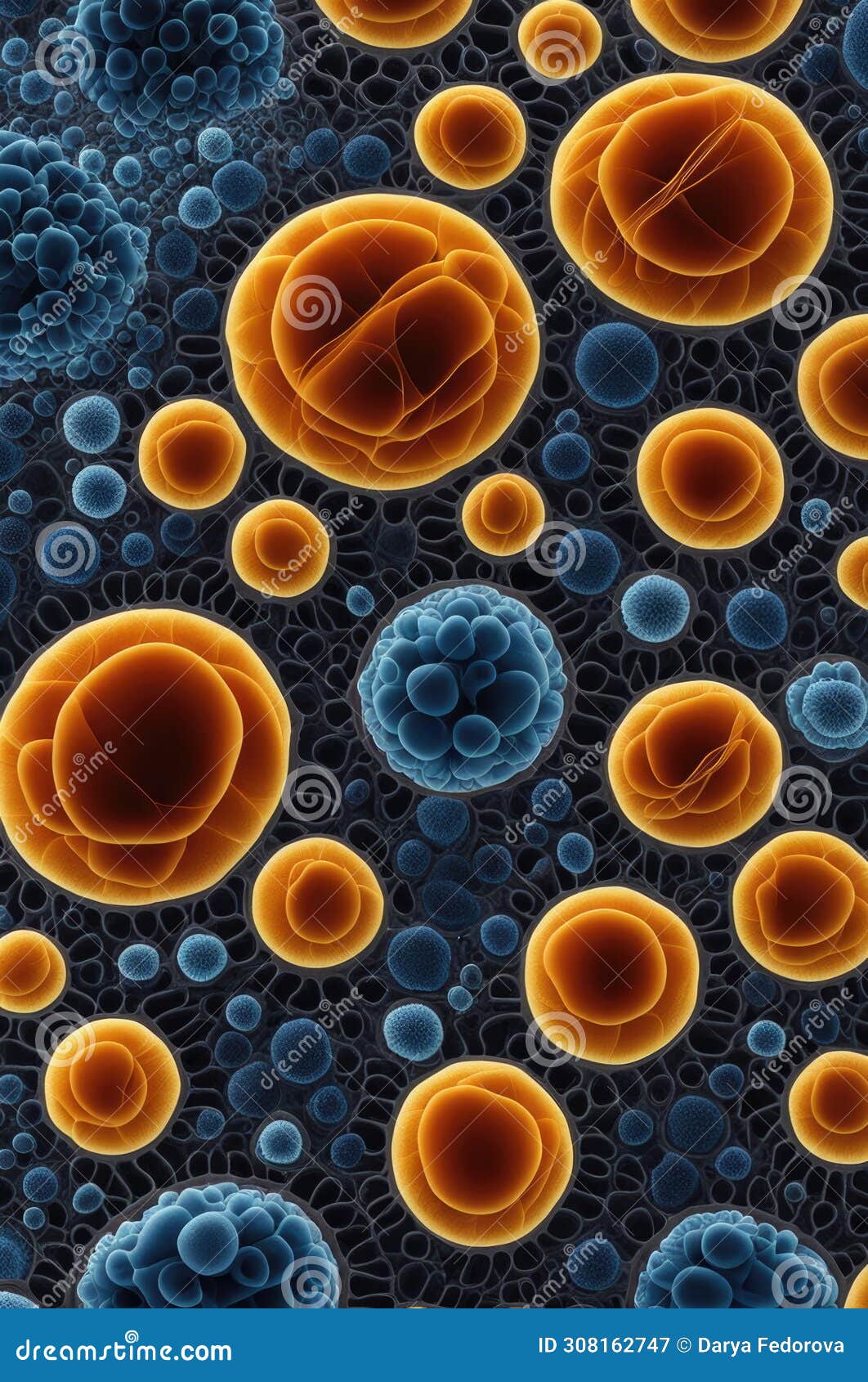 Microscopic Pollen Grains Pattern in Vivid Colors Stock Image - Image ...