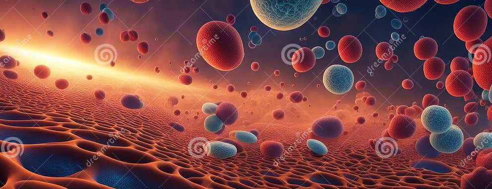 Microscopic Pollen Grains Pattern in Vivid Colors Stock Photo - Image ...