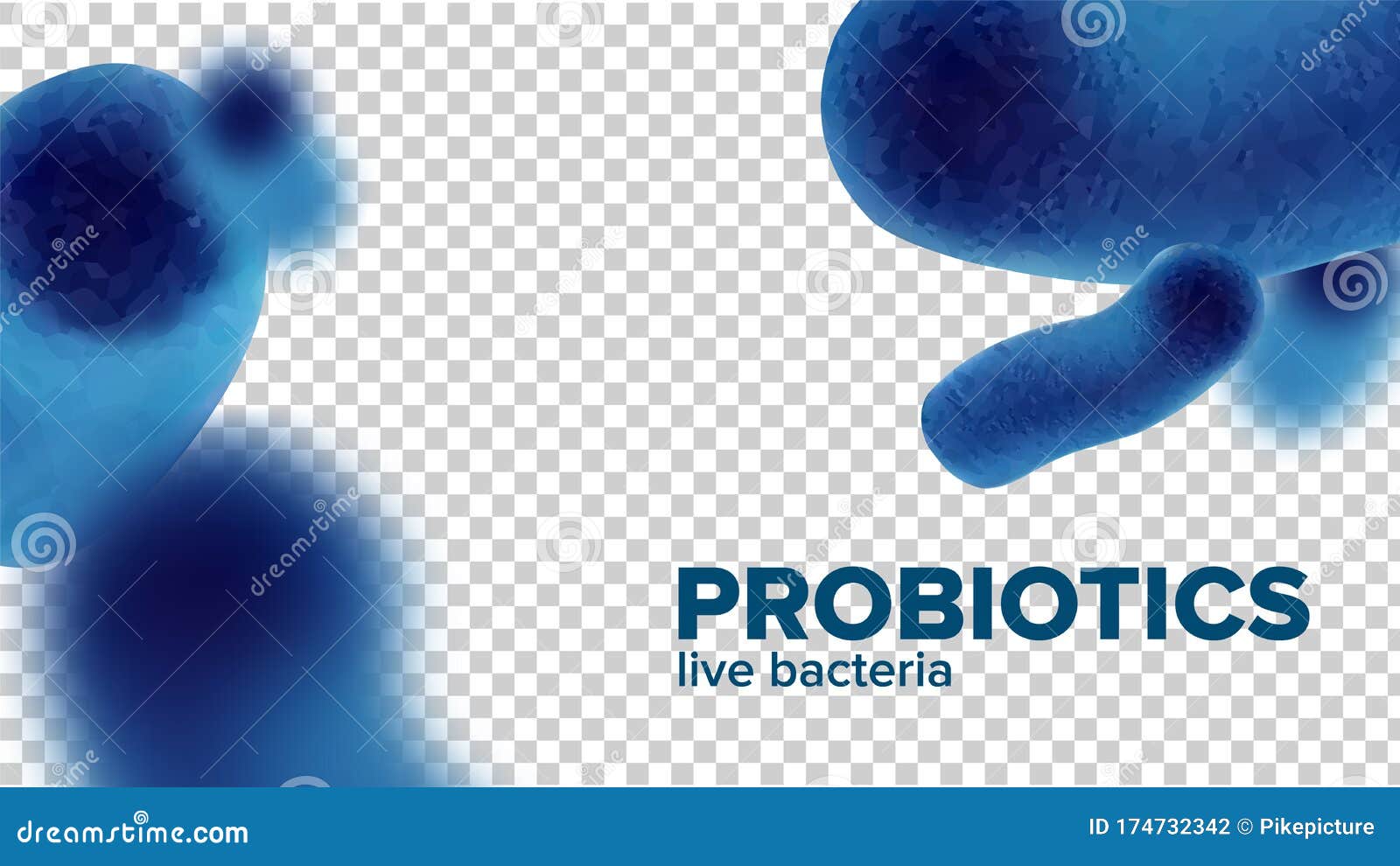 Microscopic Probiotics Live Blue Bacteria Vector Stock Vector ...