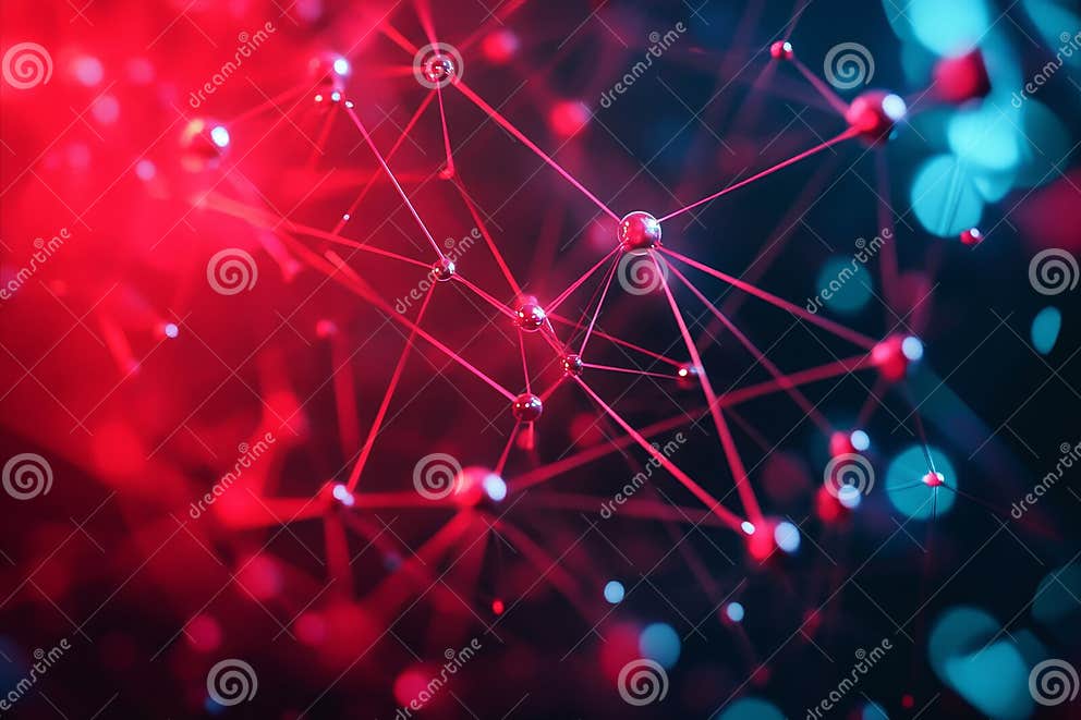 Microscopic Red Cell Network a 3D Biological Visualization Red Cells Network Biology 3D Model ...