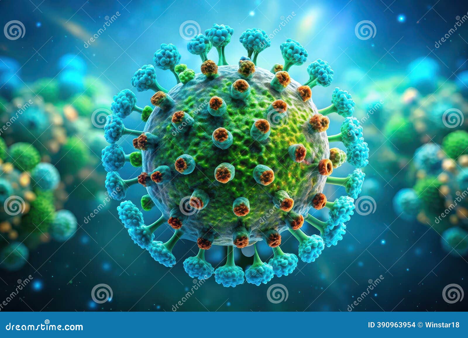 A Microscopic Rendering Of Protein Synthesis Inside A Cell, With ...