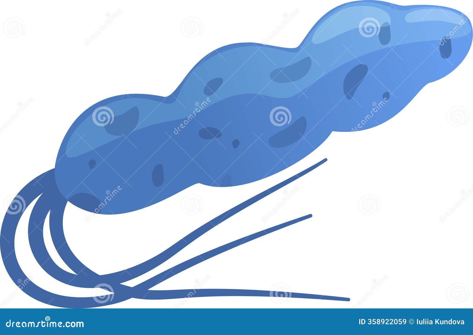 Microscopic Representation of a Blue Prokaryotic Microorganism with ...