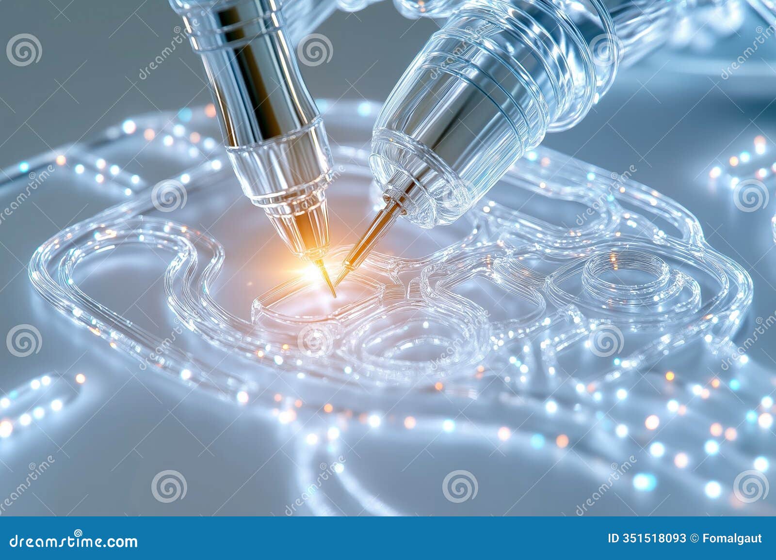 Robotic Arm And Transparent Display. Hud. Study Of Brain. Memory Lapses ...