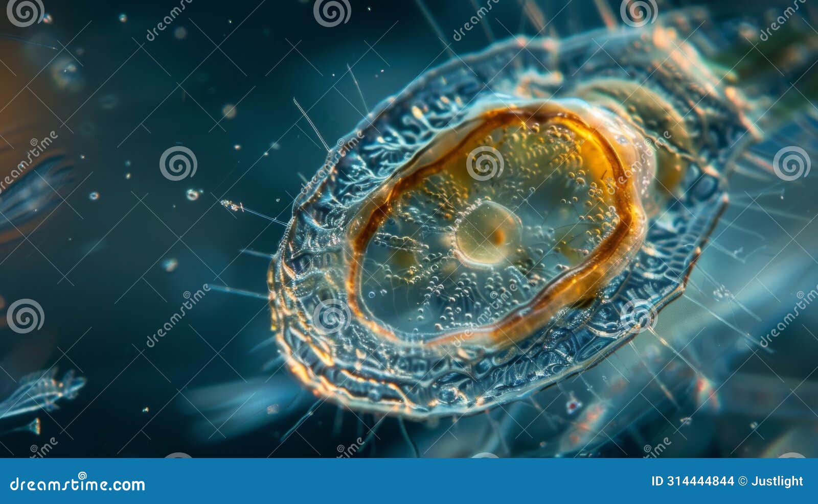 A Microscopic Rotifer Egg Surrounded by Protective Outer Layers Waiting ...