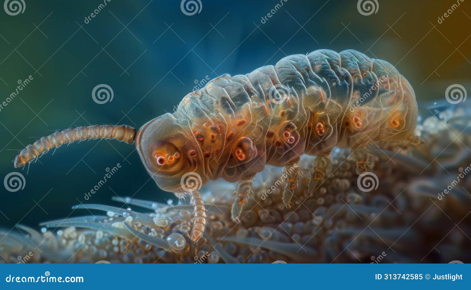 A Microscopic Snapshot of a Single Larva with a Bulbous Head and a Long ...