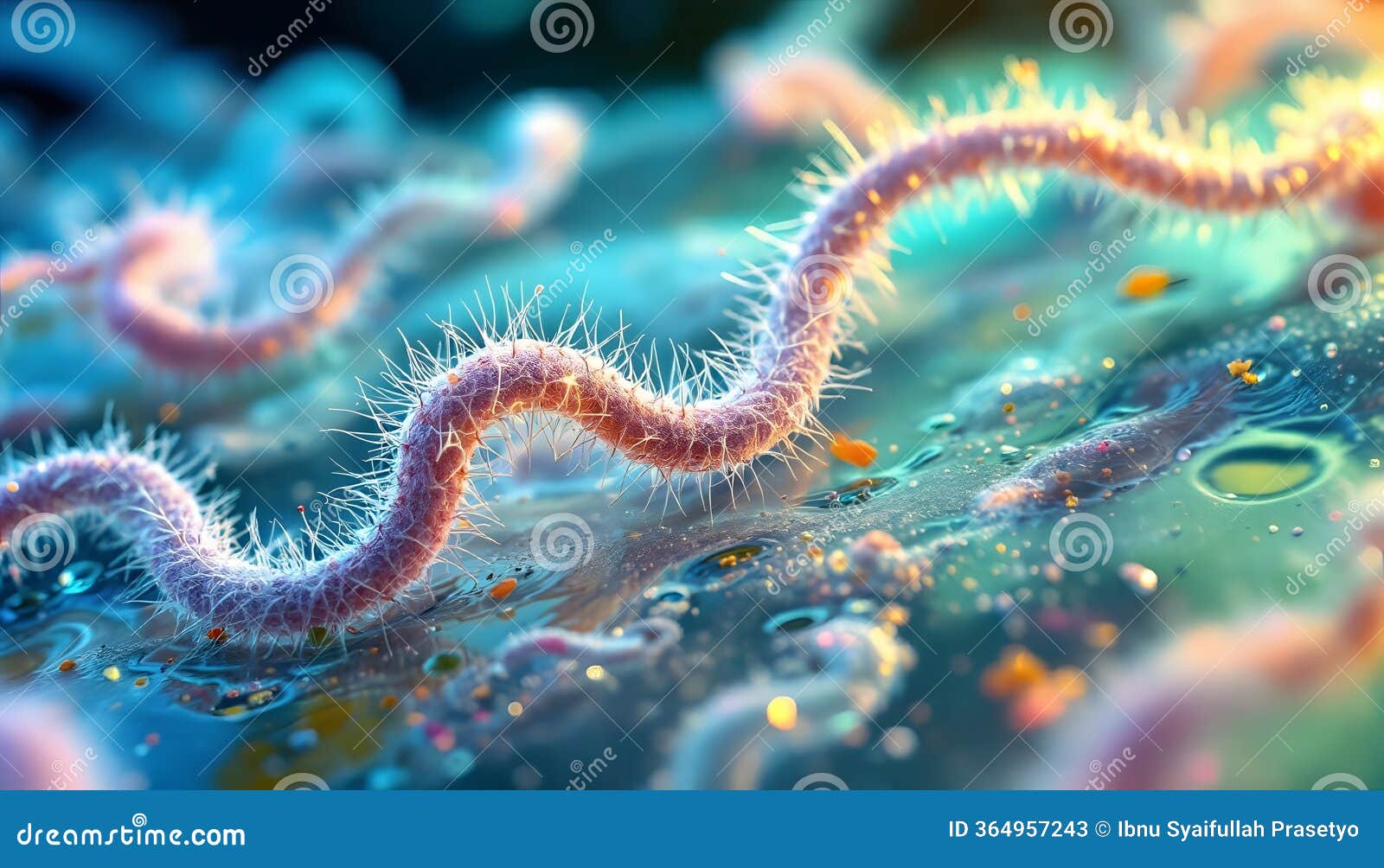 Close-up Of Spirochete Bacteria In A Blood Vessel, Depicting The Microscopic World Of Infectious ...