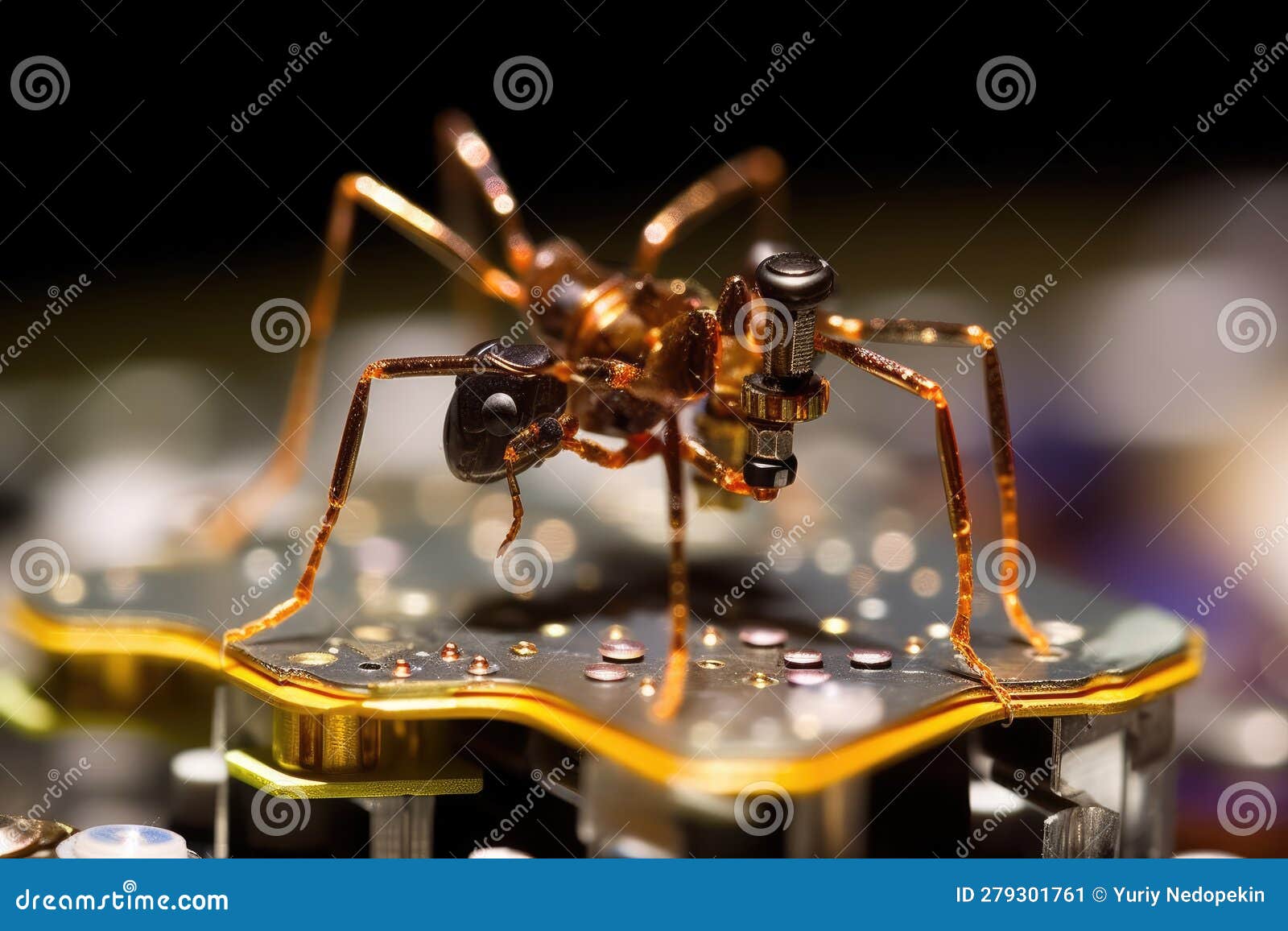Microscopic Spy Robot in the Shape of an Insect. Generative AI Stock ...