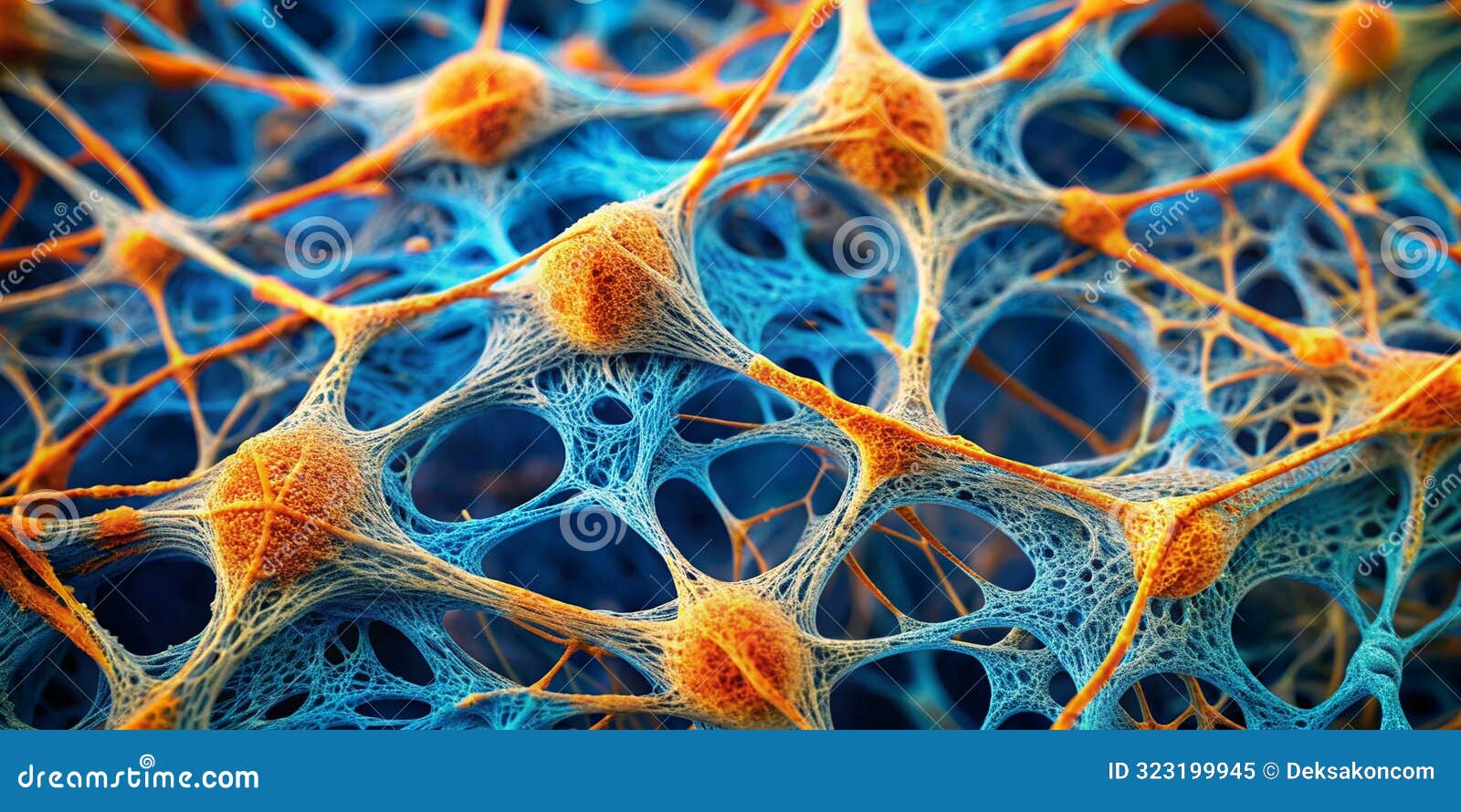 Microscopic Structure Fibrous Connective Tissue Intertwined Spongy Blue ...