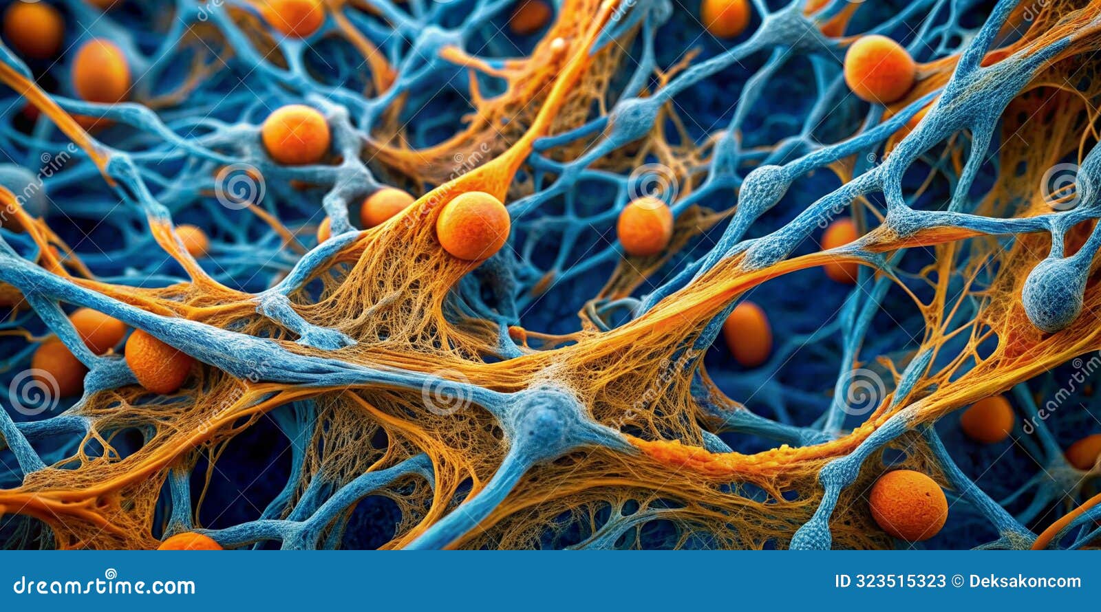 Microscopic Structure Fibrous Connective Tissue Intertwined Spongy Blue ...