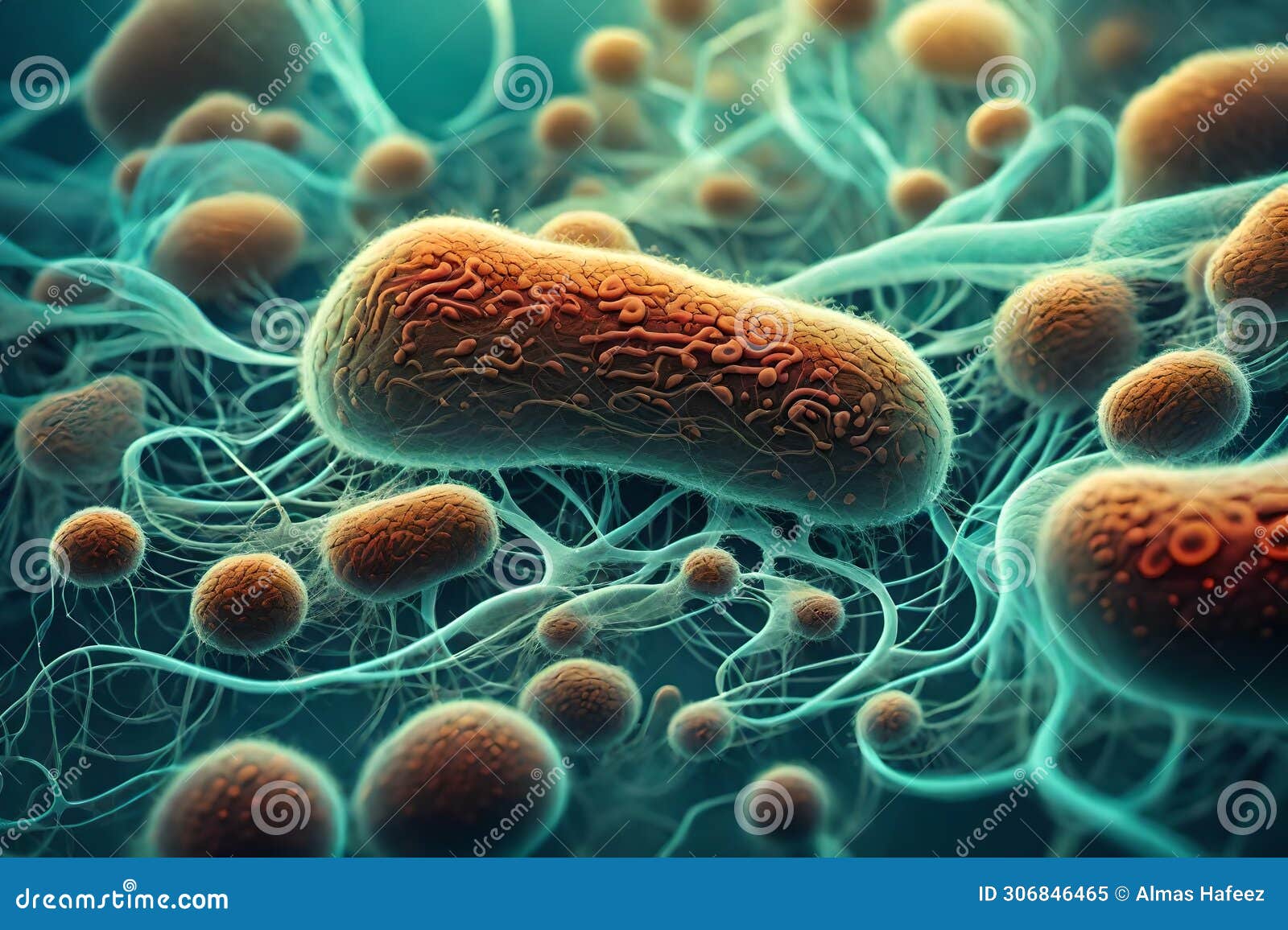 Microscopic Symphony: a Close-Up Exploration of Nano Technology in Bacterial Art Stock ...