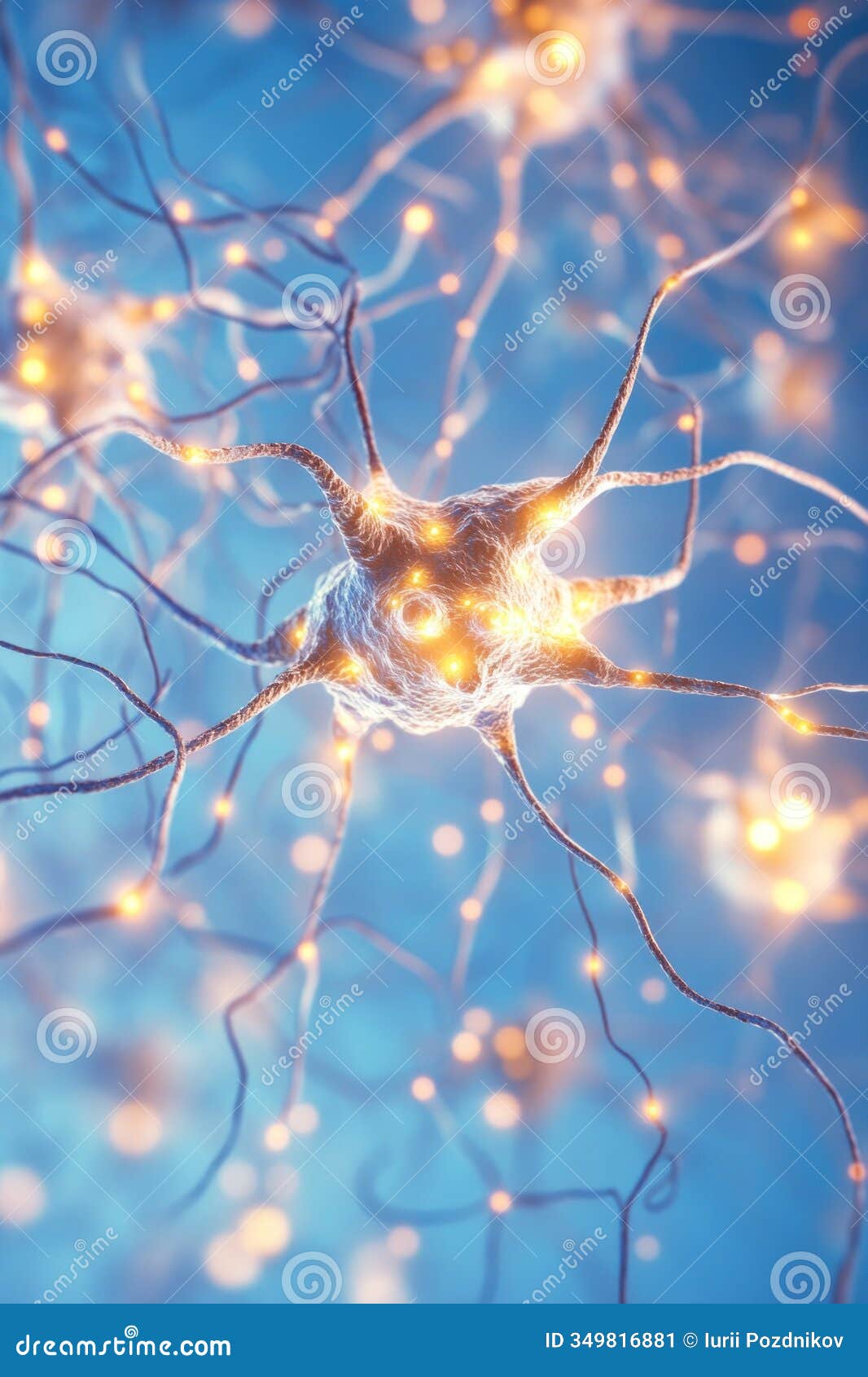 Neuron Transmitting Signals in the Nervous System Stock Image - Image ...